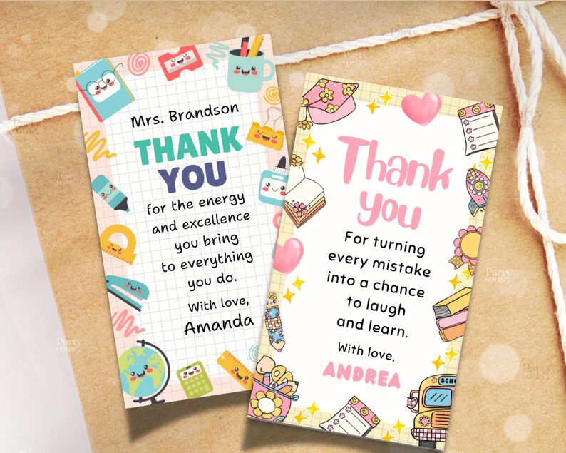 Printable Teacher Appreciation Gift Tags: Thank You Designs (digital ...