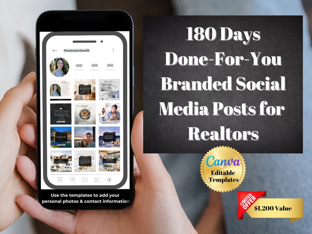 180 Days Done-for-you Branded Social Media Posts for Realtors - Canva ...