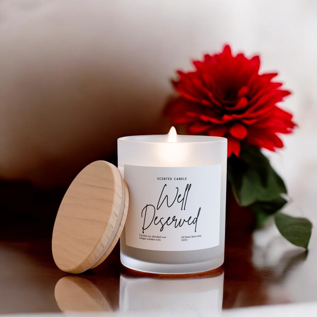 Frosted Glass Candle: Honoring Retirement 11oz, Well Deserved Candle ...