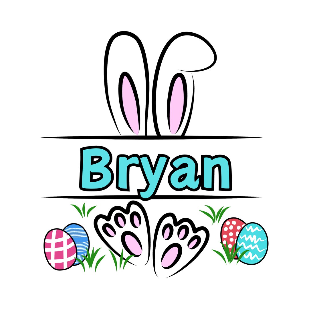 10 Easter SVG, Split Easter Bunny SVG, Easter Monogram SVG, Bunny Name ...