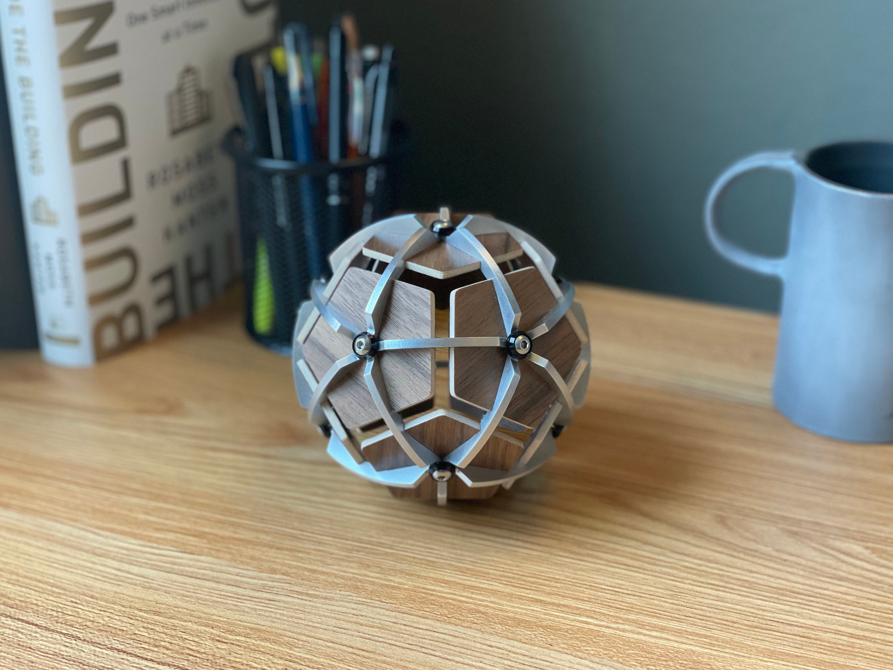 Geometric Dodecahedron Decor | Modern Tabletop Mechanical Display Art ...