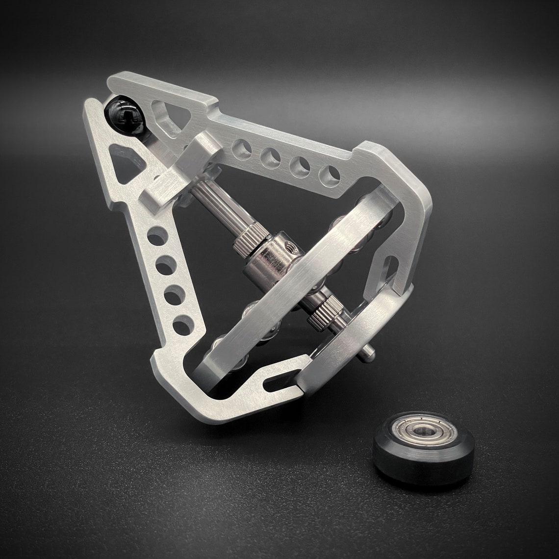 Tetrahedron Gyroscope Display | Desktop Kinetic Sculpture in Machined ...
