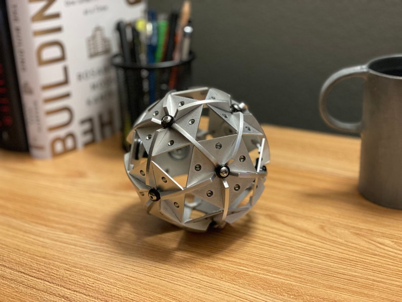 Jeweled Geometric Icosidodecahedron Decor | Desktop Mechanical Sphere ...