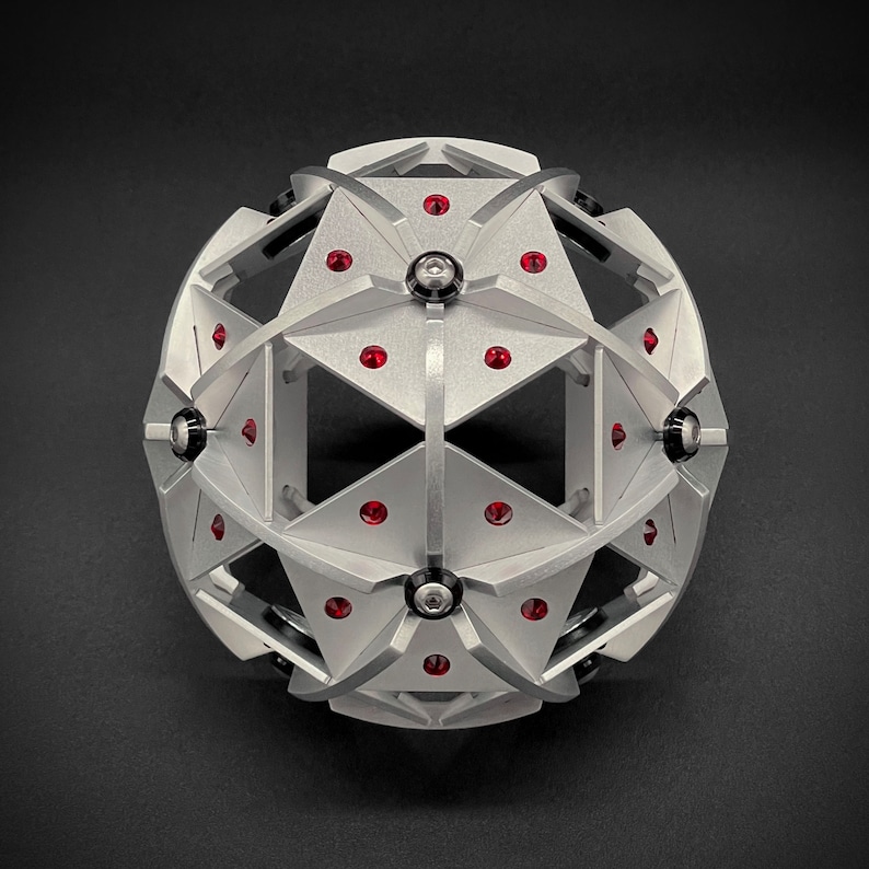 Jeweled Geometric Icosidodecahedron Decor | Desktop Mechanical Sphere ...