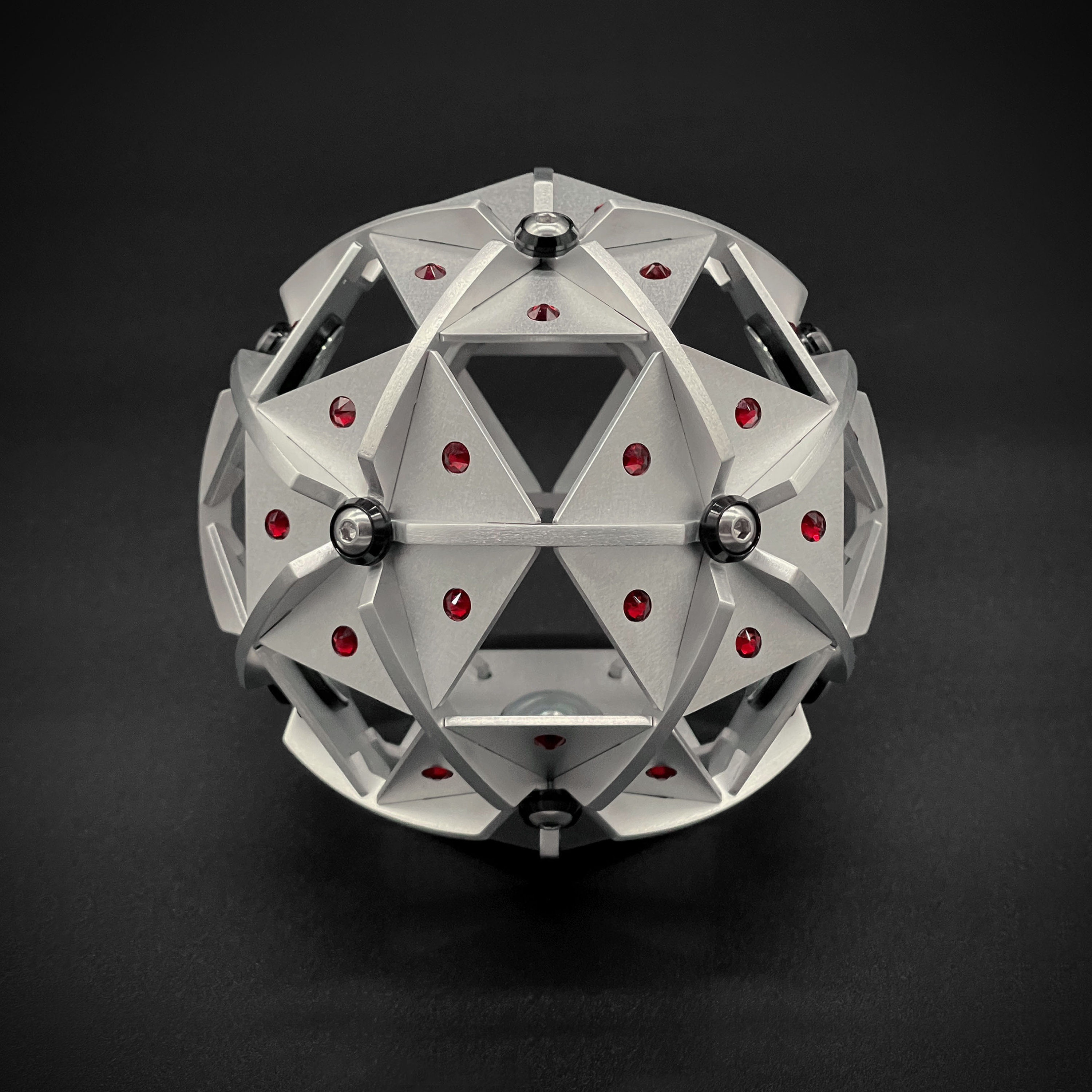 Jeweled Geometric Icosidodecahedron Decor | Desktop Mechanical Sphere ...