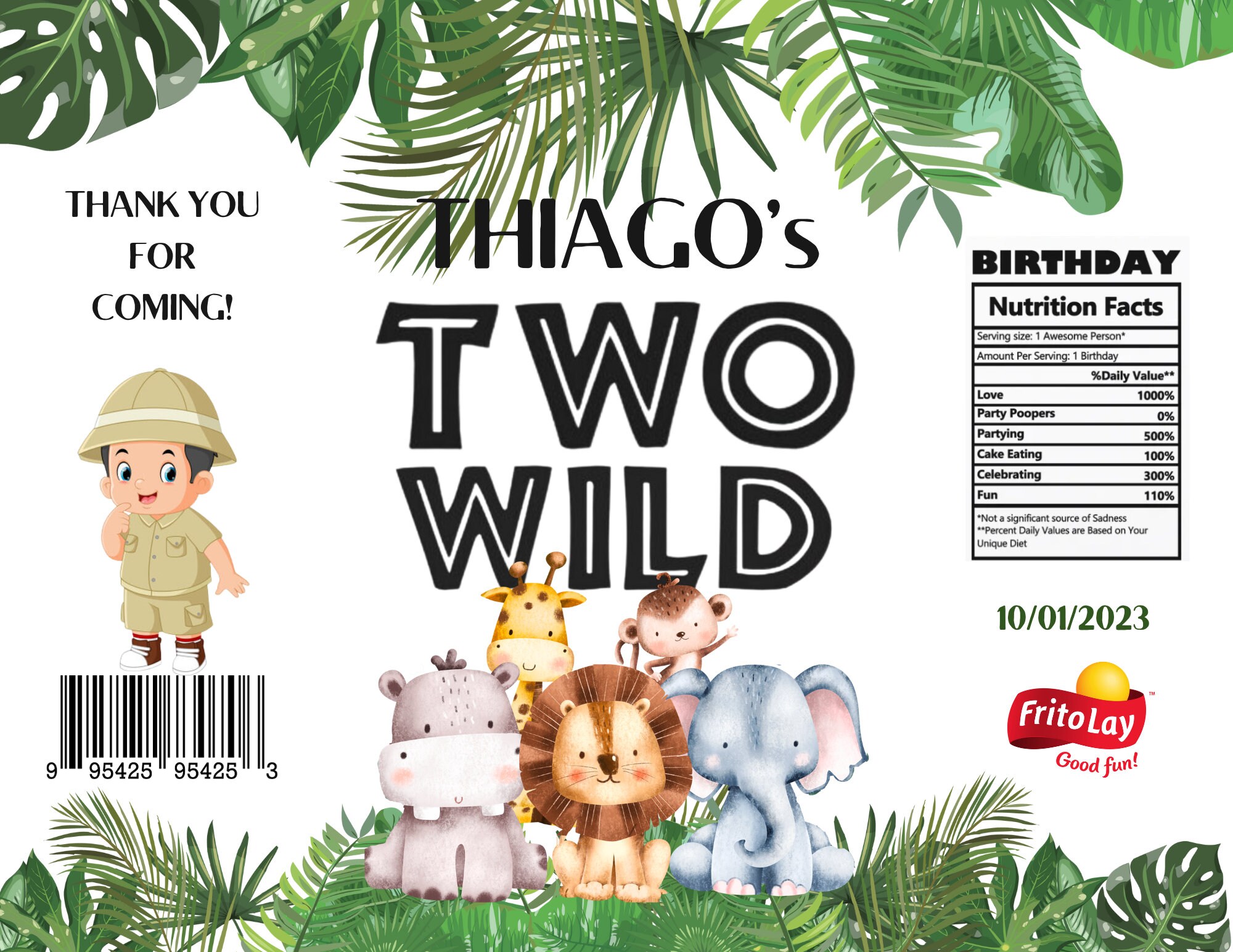 11x8.5 TWO WILD Chip Bag Design - Etsy