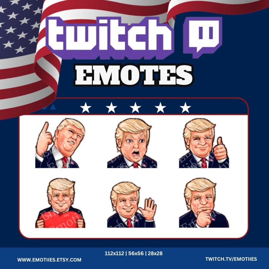 6 Twitch Emotes, Donald Trump Emotes, Funny Trump, Emote Pack, Trump ...
