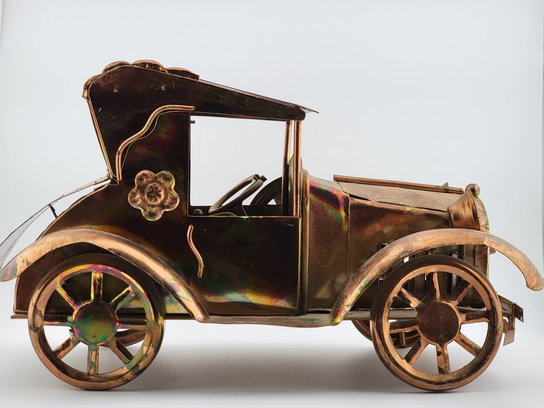 Vintage Copper Tin Car Music Box - Etsy