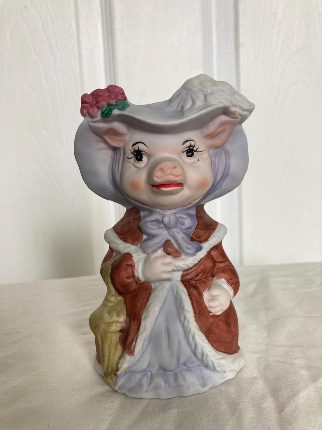 Victorian Lady Porcelain Pig Bell - Etsy