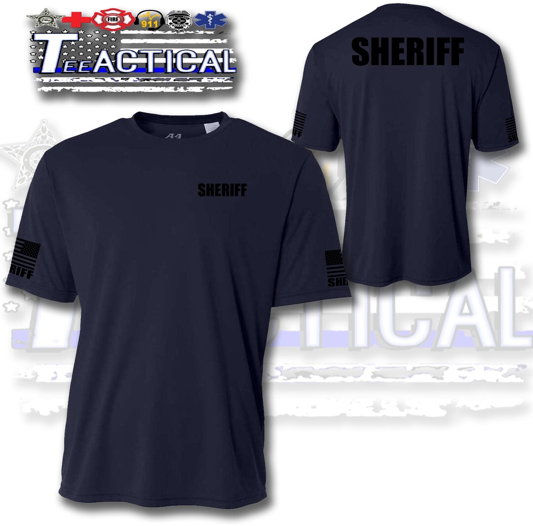 SHERIFF Black on Navy -short Sleeve Moisture Wicking Shirts - Etsy