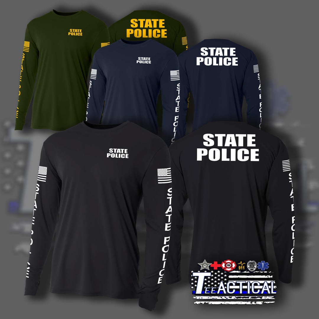 STATE POLICE Long Sleeve Performance Shirts! (customizable!) - Etsy