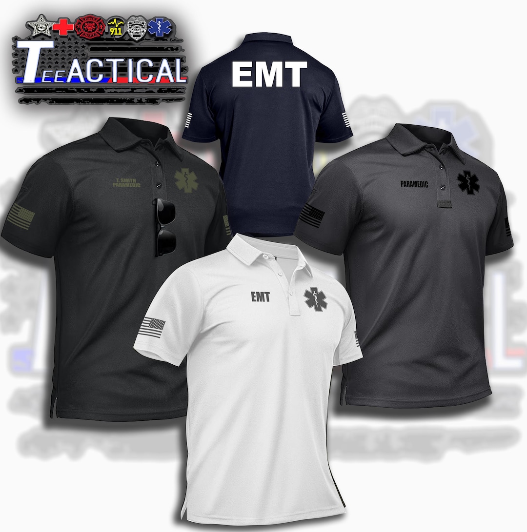 Custom EMT EMS EMR First Responder Tactical Short-sleeve Polo Shirts - Etsy