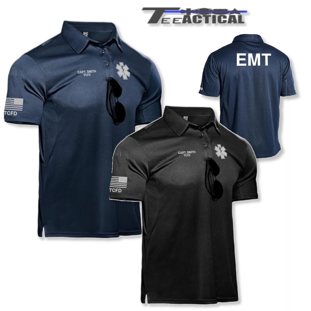Custom EMT EMS EMR First Responder Tactical Short-sleeve Polo Shirts - Etsy