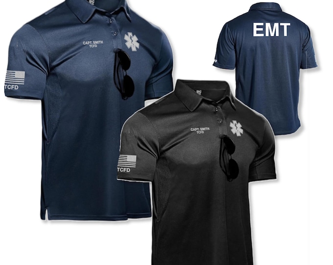 Custom EMT EMS EMR First Responder Tactical Short-sleeve Polo Shirts - Etsy