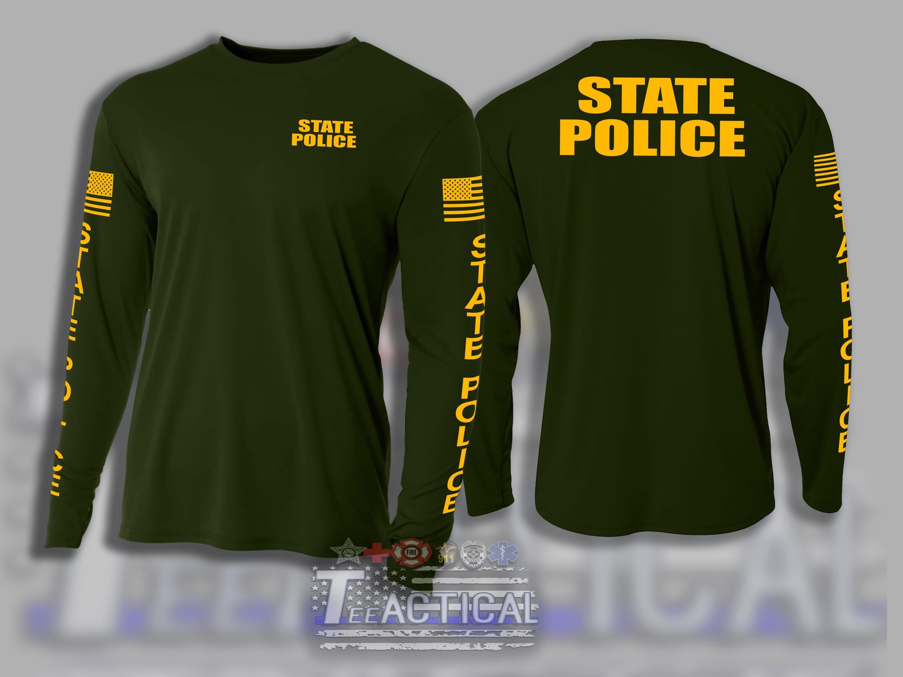 STATE POLICE Long Sleeve Performance Shirts! (customizable!) - Etsy