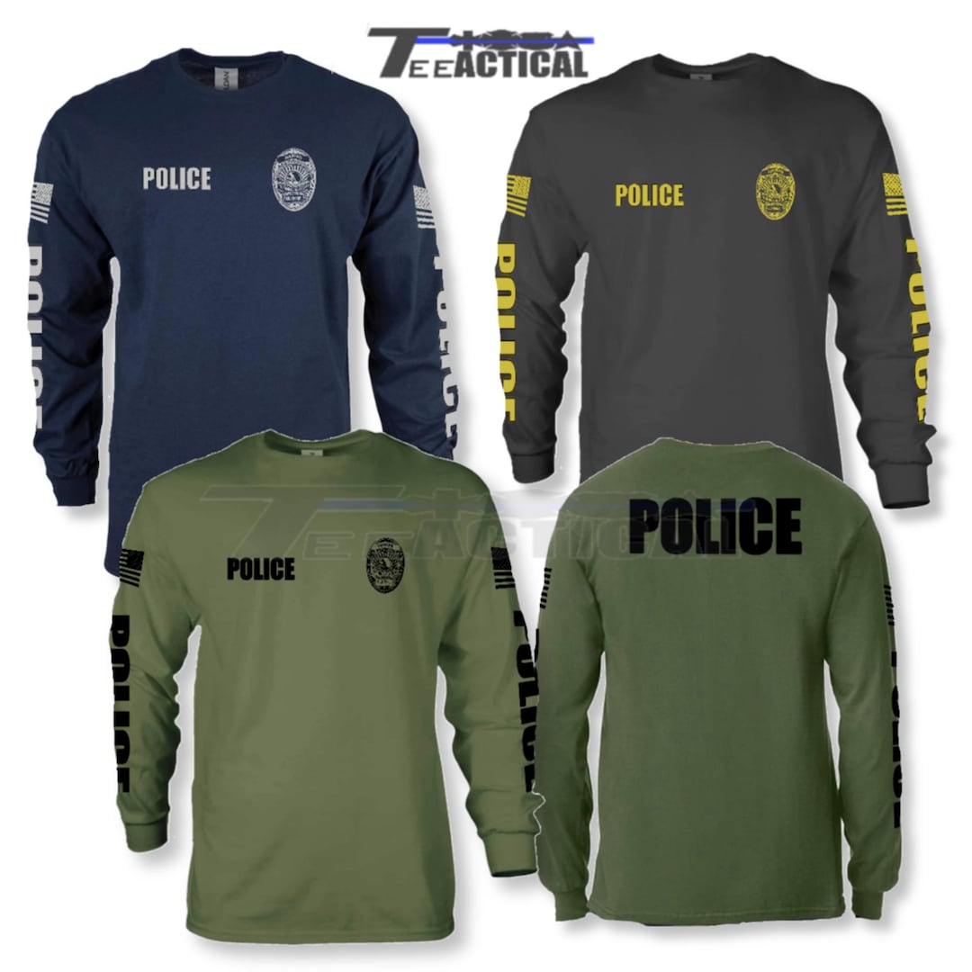 POLICE (customizable) 100% Cotton Long Sleeve Shirts - Etsy