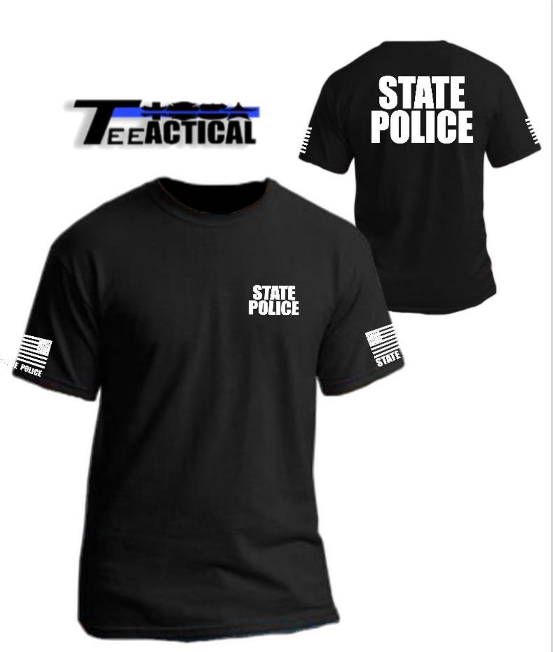 STATE POLICE White on Black - Short Sleeve Moisture Wicking Shirts - Etsy