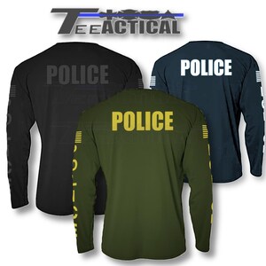 POLICE or SHERIFF Performance Moisture Wicking Long Sleeve Tees ...