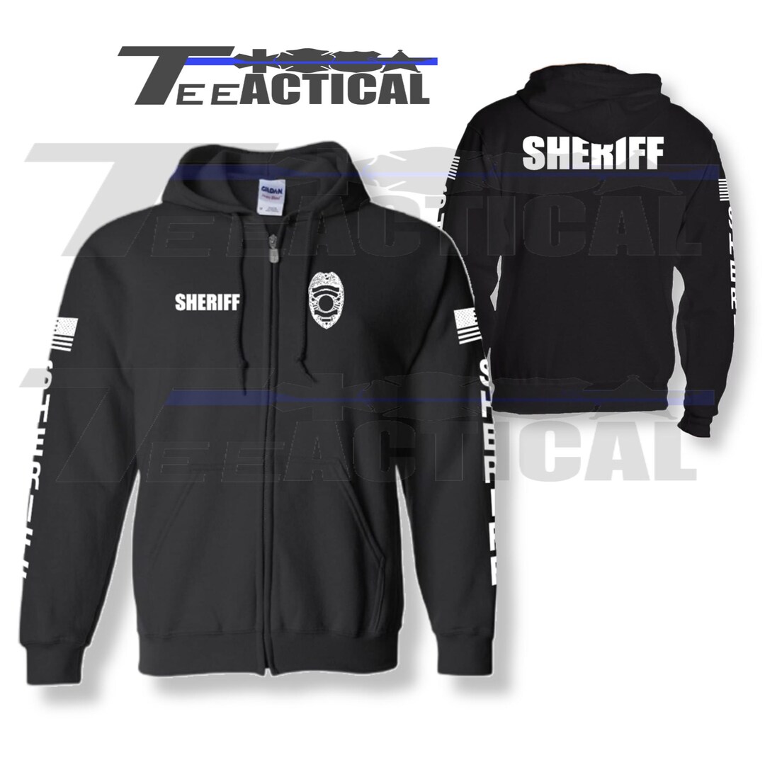 SHERIFF (or Custom) Full Zip Hoodie With Badge - Etsy