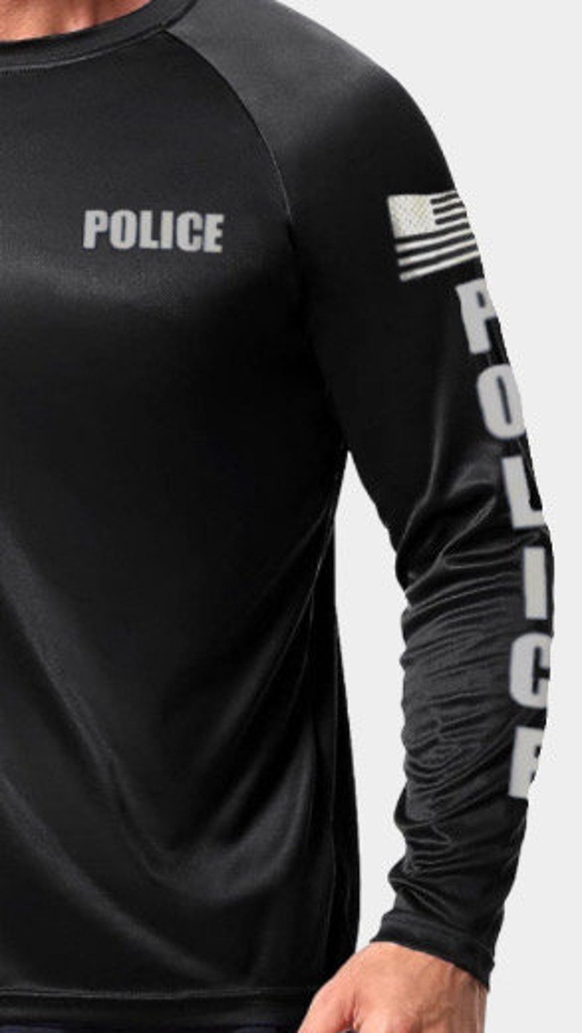 Custom POLICE Active Moisture Wicking Long Sleeve - Etsy