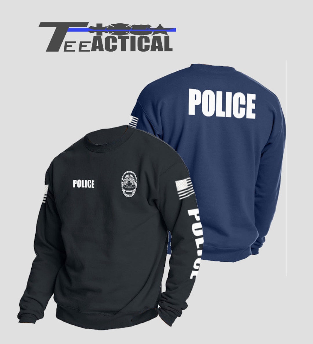 Custom POLICE Long Sleeve Fleece Sweatshirt Crewneck - Etsy
