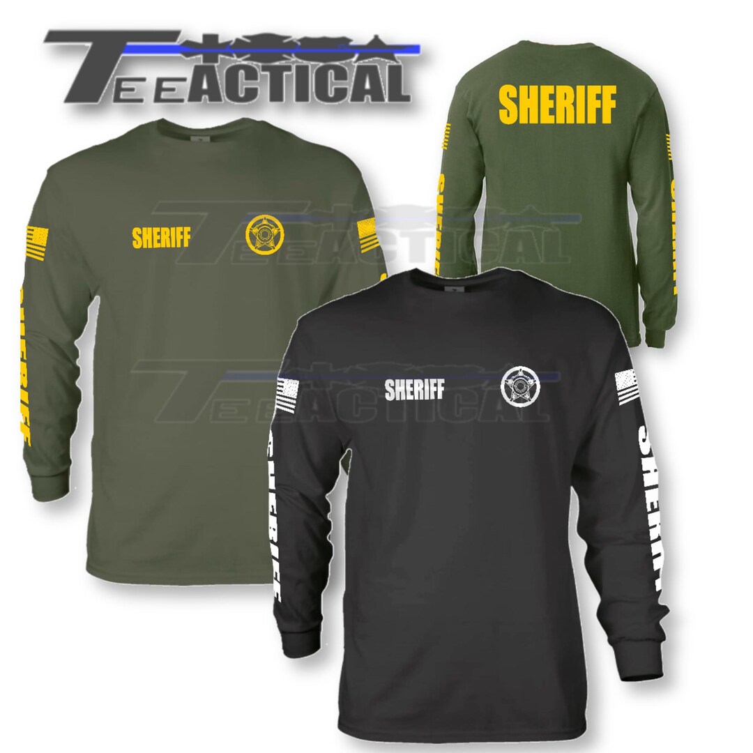 SHERIFF (customizable) 100% Cotton Long Sleeve Shirts - Etsy