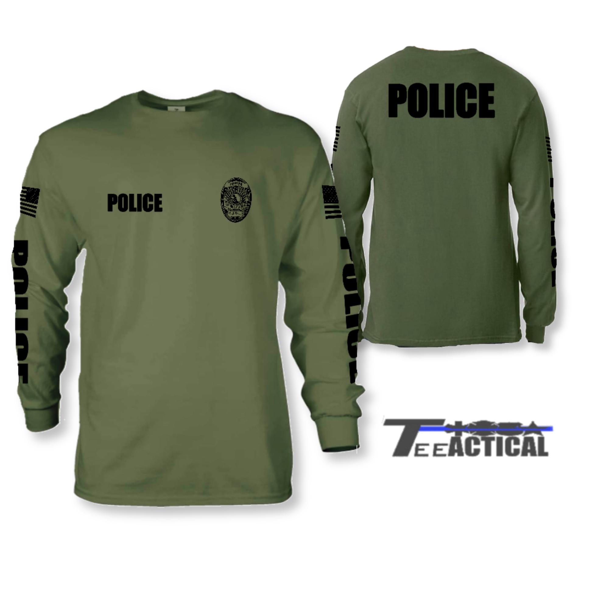 POLICE (customizable) 100% Cotton Long Sleeve Shirts - Etsy