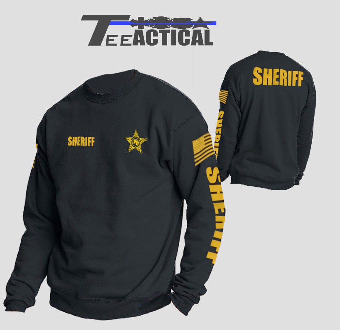 Custom SHERIFF DEPUTY Long Sleeve Crewneck Shirts - Etsy