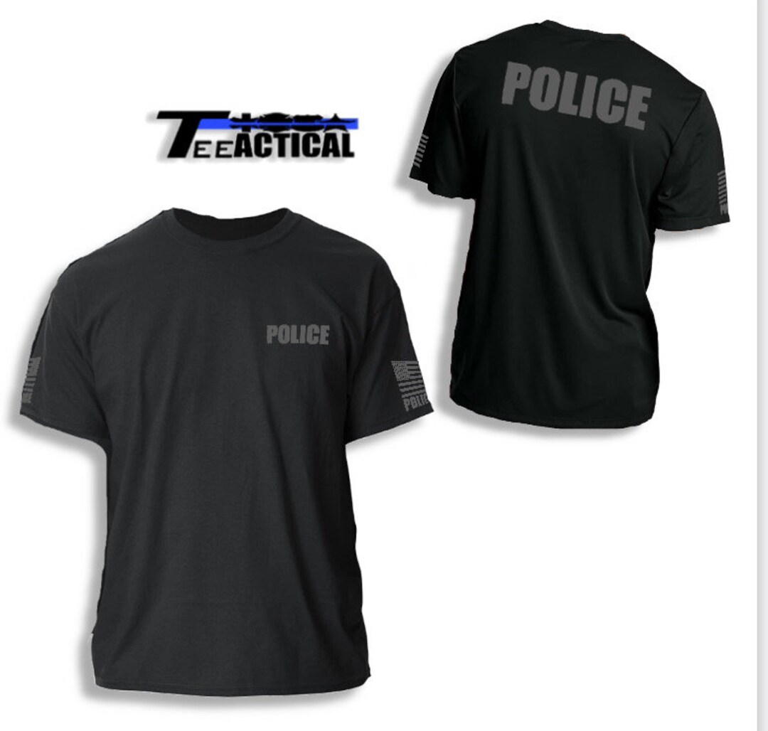 POLICE Dark Gray on Black - Short Sleeve Moisture Wicking Shirts - Etsy