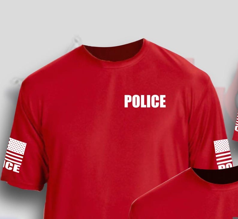 POLICE Instructor- Red Short Sleeve Performance Shirts - Etsy