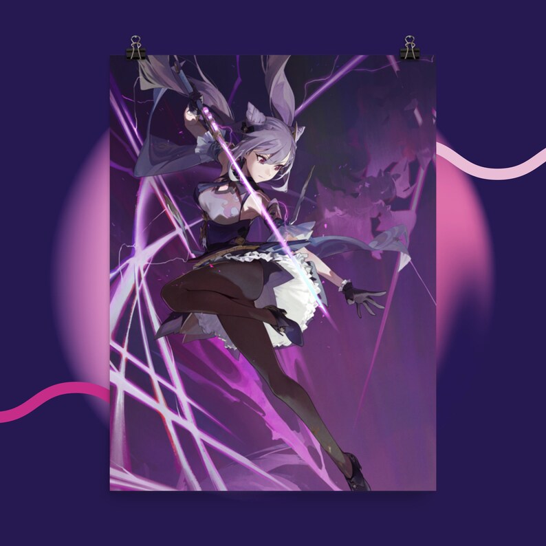 Genshin Impact Keqing Premium Gloss Poster - Etsy