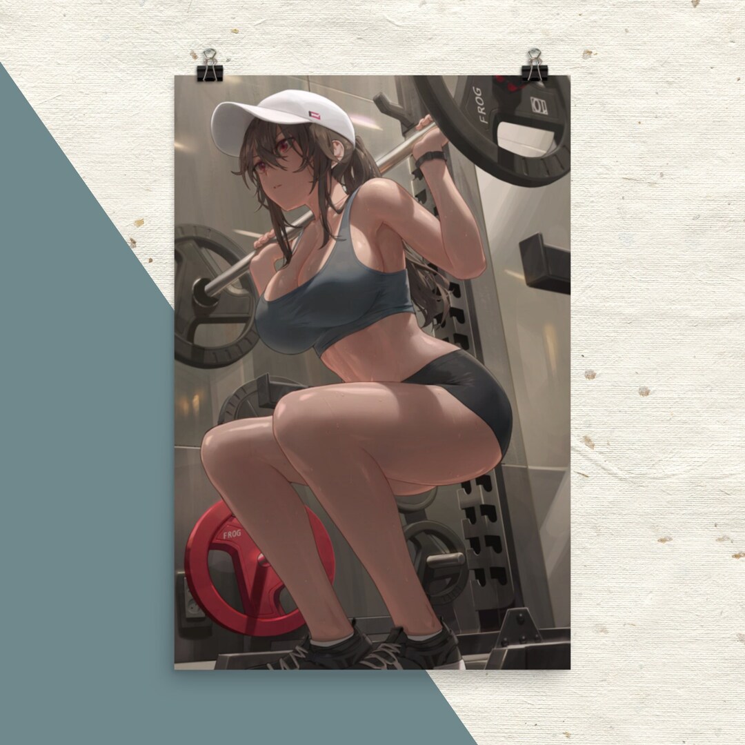Anime Girl Squatting Premium Gloss Poster - Etsy