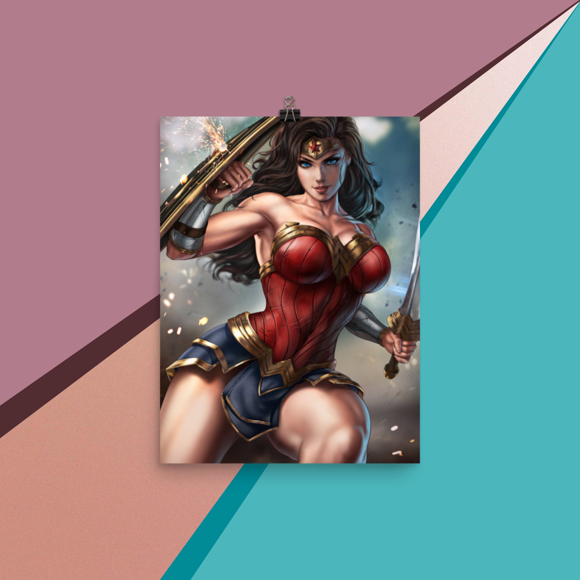Sexy Wonder Woman Comic Premium Gloss Poster Etsy 