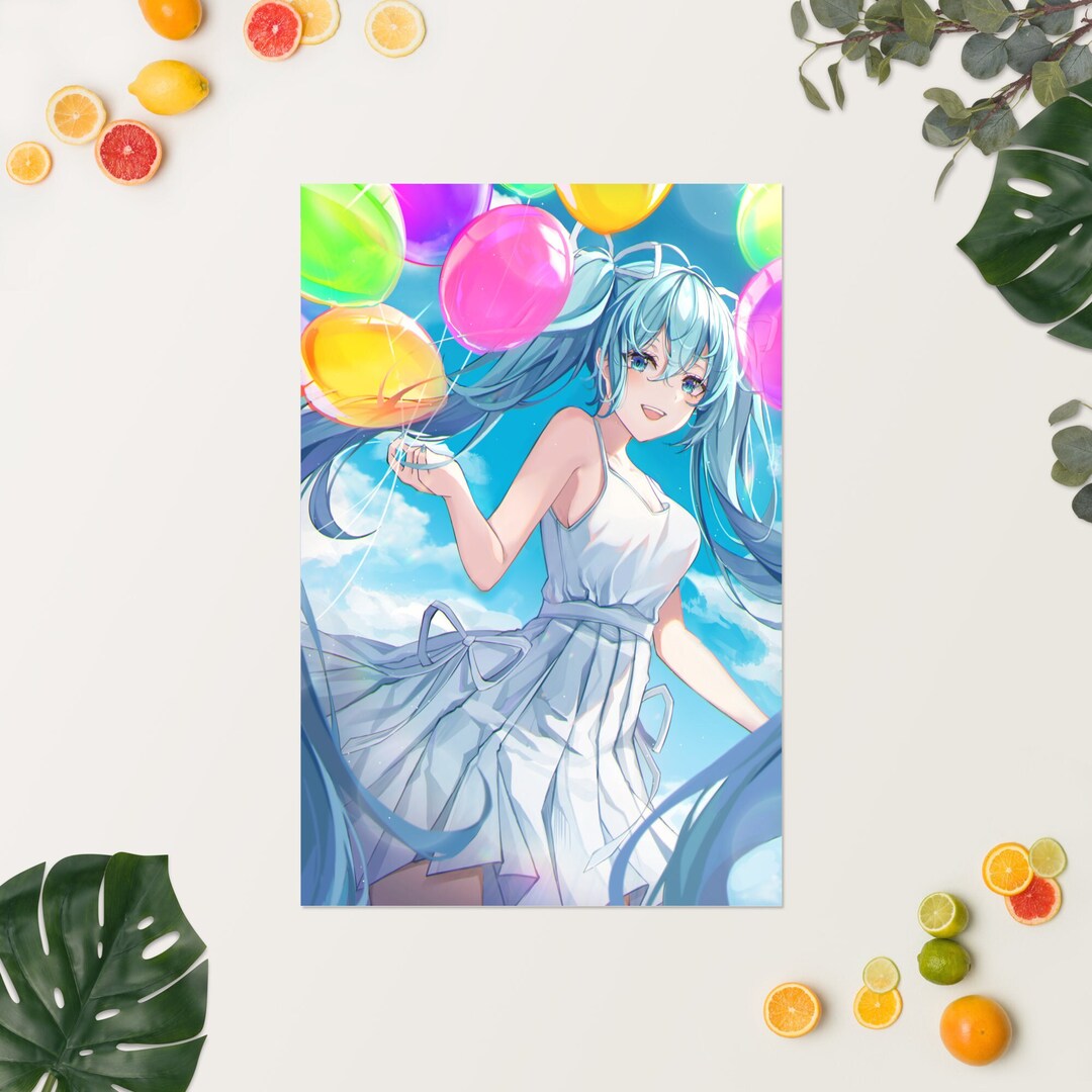 Hatsune Miku Balloon Pose Premium Gloss Poster - Etsy