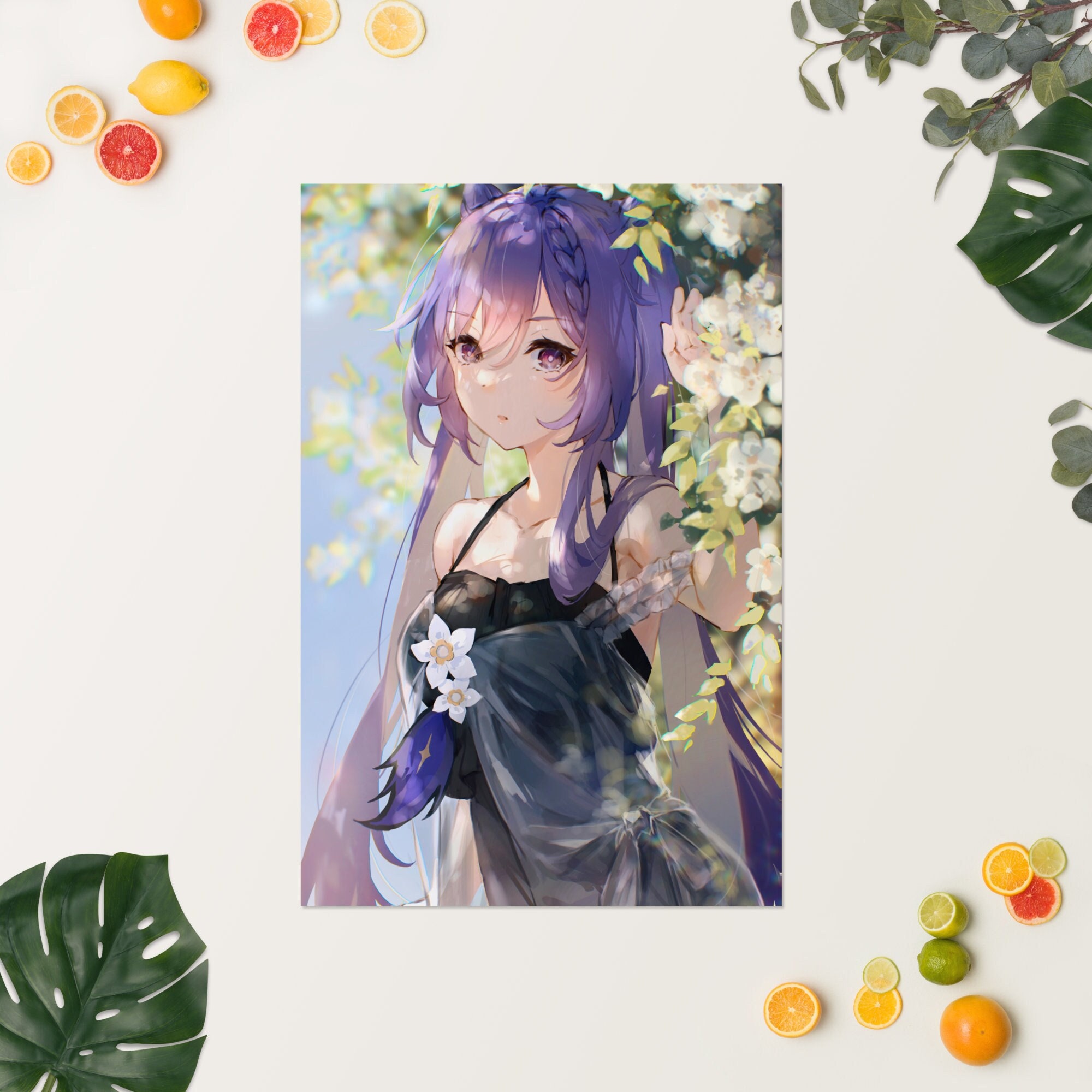 Genshin Impact Water Color Aesthetic Keqing Casual Dress Ver. Premium ...