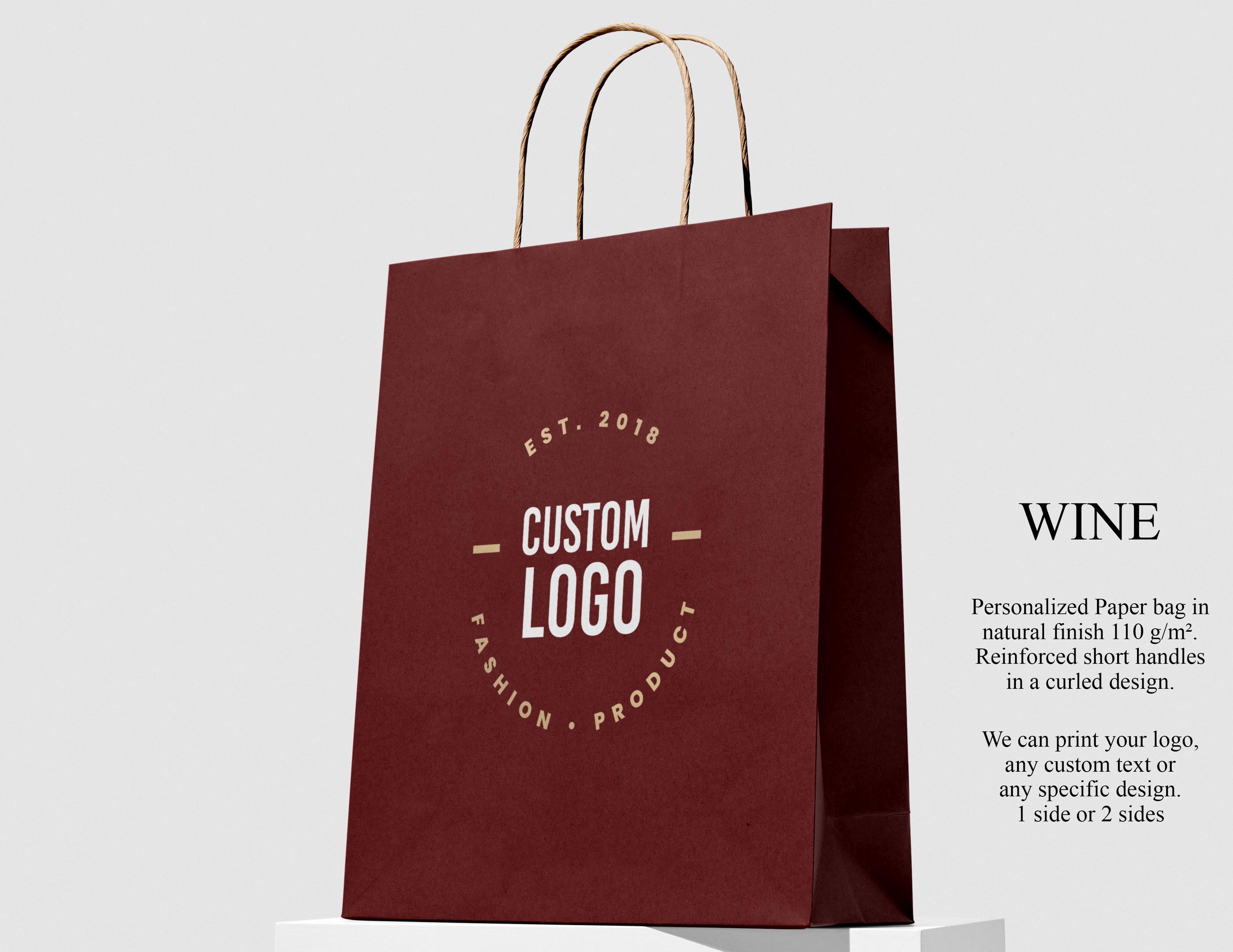 Personalized Paper Bags With Logo – Custom Kraft Shopping Bags – Eco ...