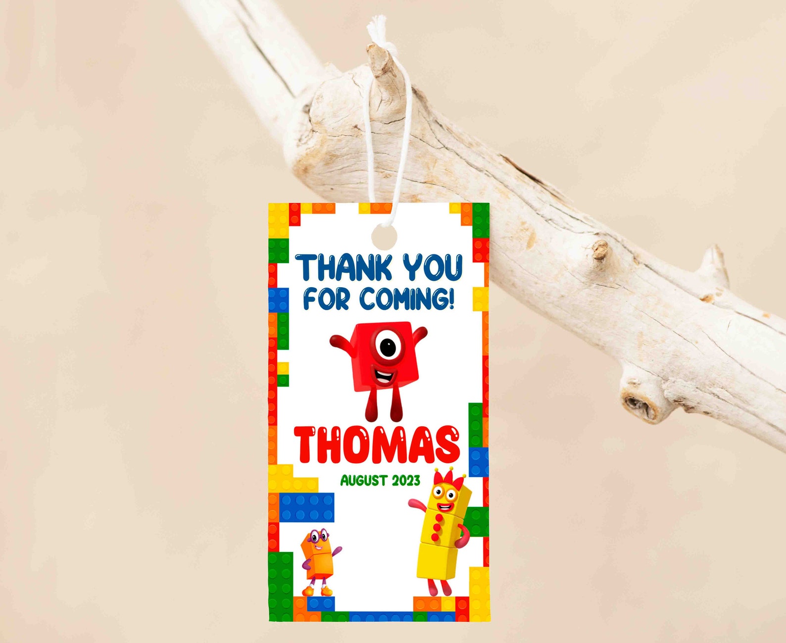 Numberblocks Birthday Invitation, Canva Template, Mobile Size, Label ...