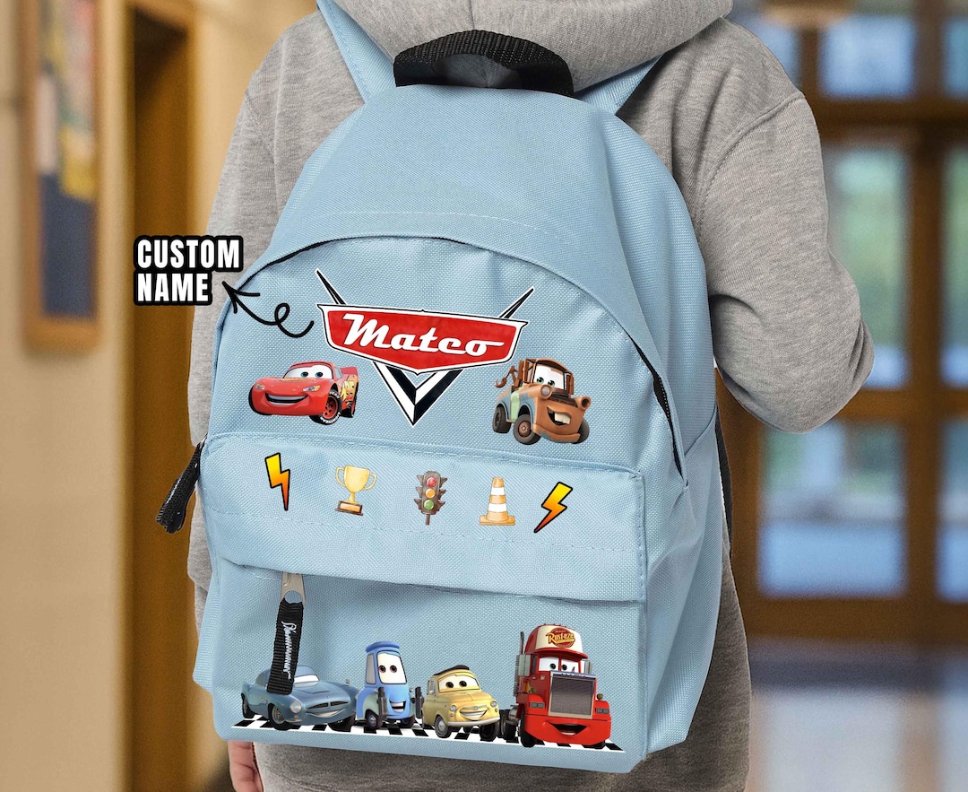 Cars Personalized School Backpack With Name – Kids Cars Backpack – Cars ...