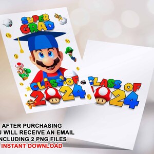 SUPER MARIO PNG Graduation T-shirt Digital Design, Class of 2024 ...