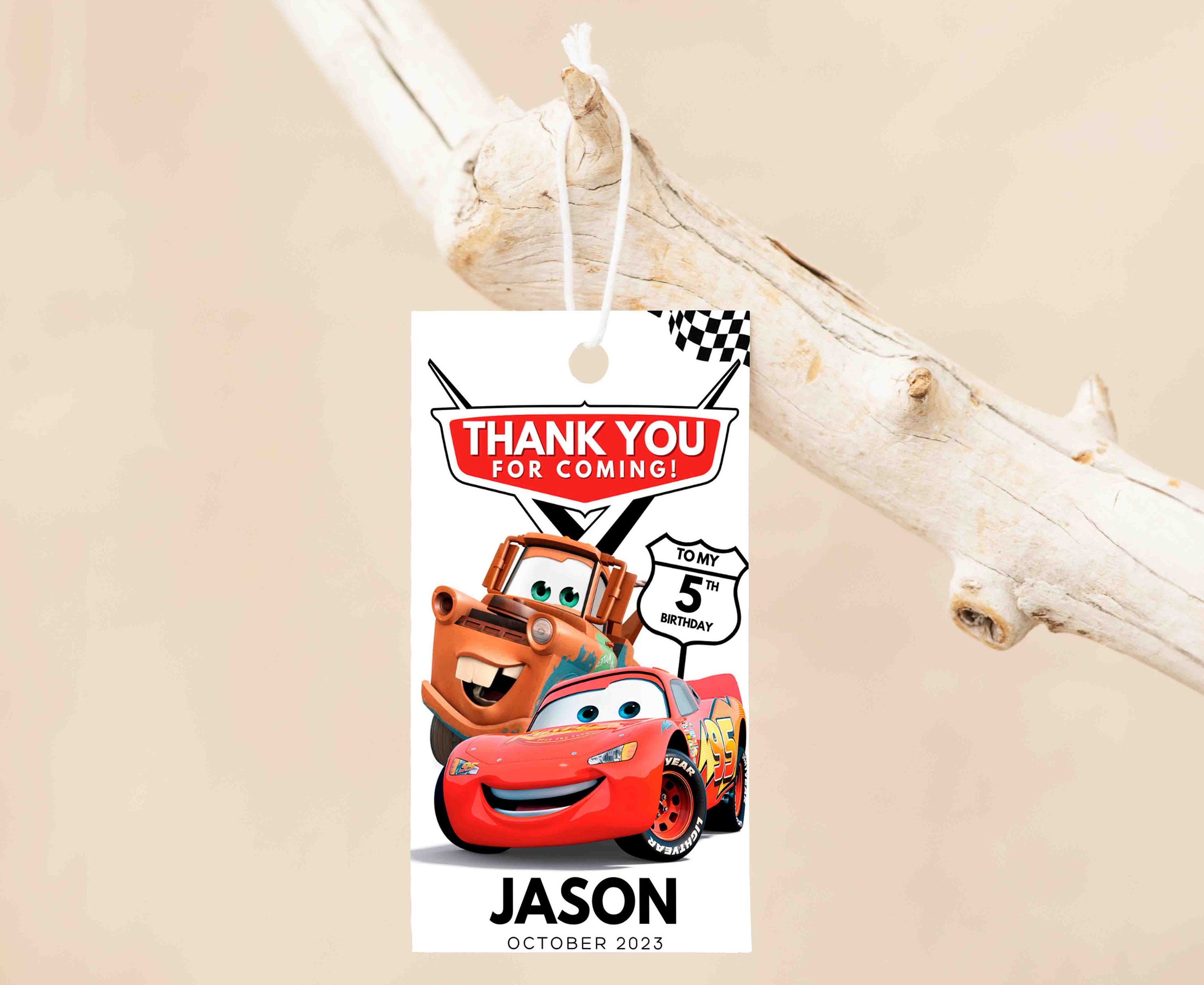 Editable Cars Birthday Invitation, Canva Template, Mobile Size, Label ...