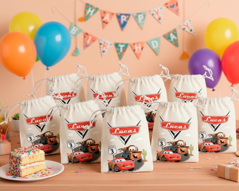 Cars Birthday Favor Bags - Cars Party Bags - Personalized Bags Birthday ...