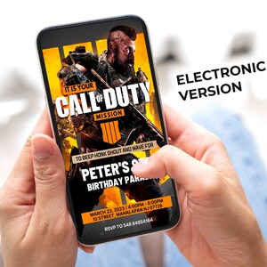 Editable Call of Duty Birthday Invitation, Canva Template, Mobile Size ...
