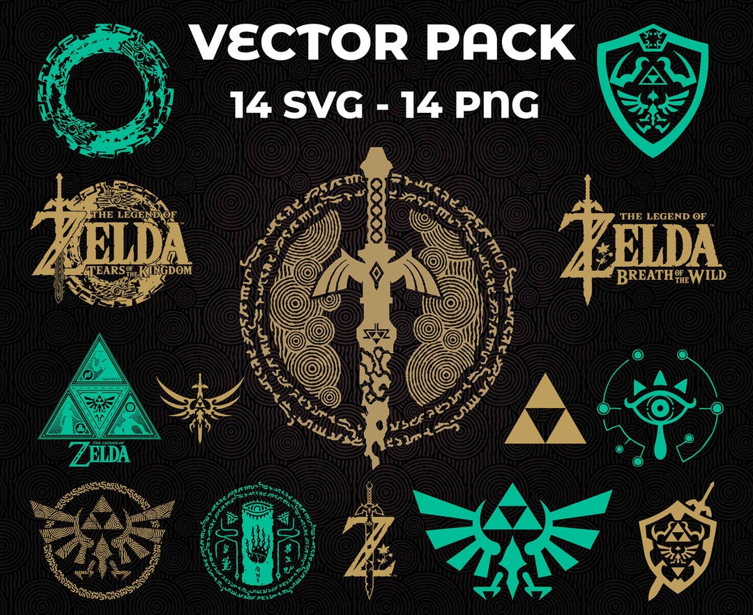 The Legend of Zelda Vector Pack. Separated Vectors, SVG and PNG 300dpi ...