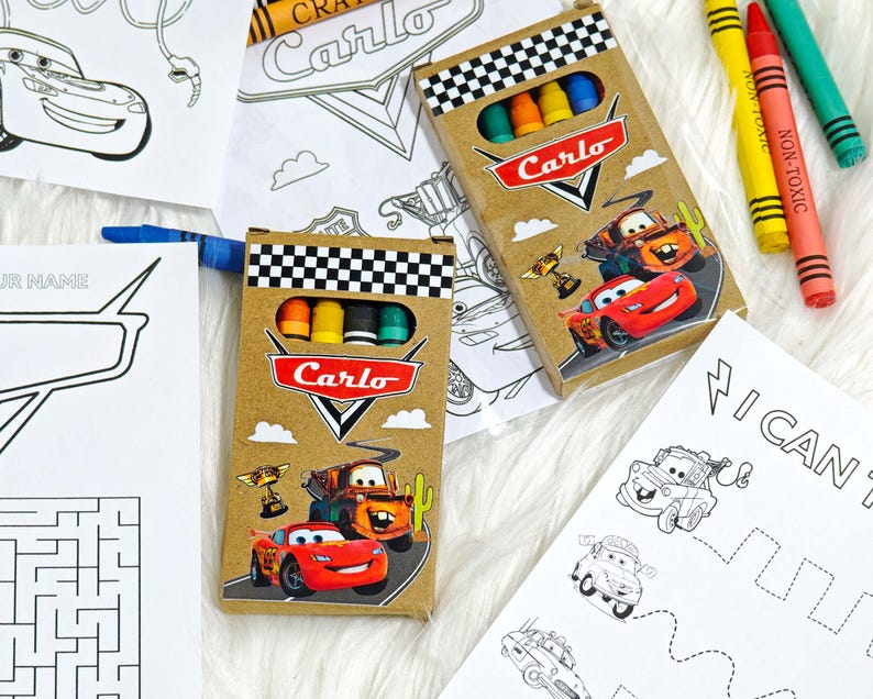 Cars Coloring Set | Cars Movie Birthday Party Favor | Custom Art Kit ...