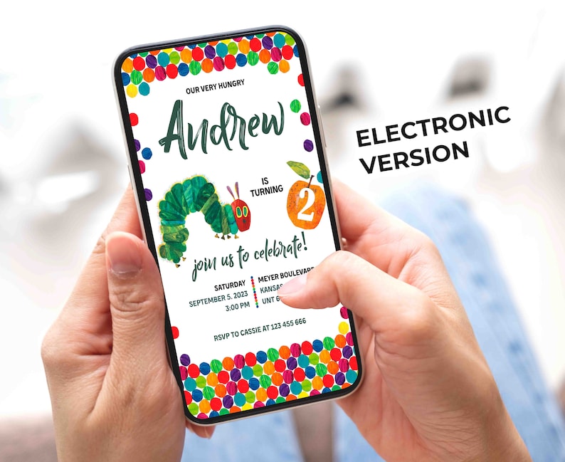 Editable the Very Hungry Caterpillar Birthday Invitation, Canva ...