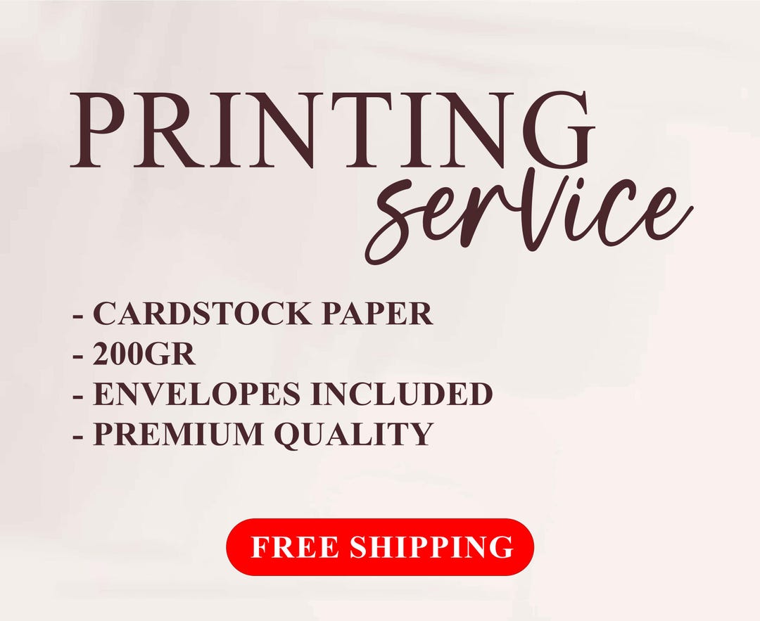 Custom Printed Invitations, Cardstock or Photo Paper, Envelopes ...