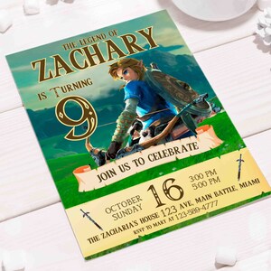 Editable the Legend of Zelda Birthday Invitation, Canva Template ...
