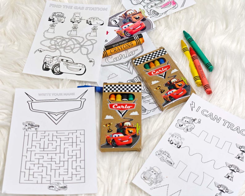 Cars Coloring Set | Cars Movie Birthday Party Favor | Custom Art Kit ...