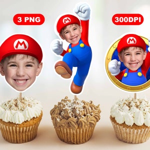 Super Mario Cupcake Topper, Custom Photo - Etsy