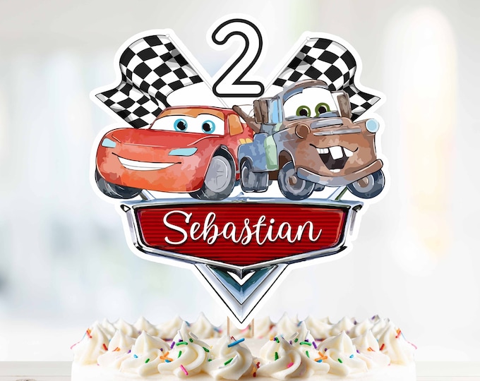 Cars Cake Topper, Custom Cake Topper, Personalized Cars Cake Topper ...